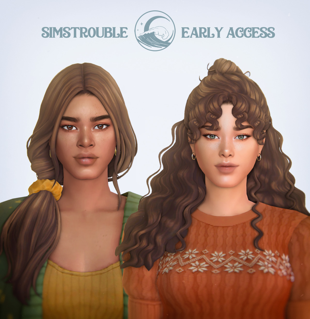 Bruna and Elaine Hairstyle ~ Simstrouble - Sims 4 Hairs
