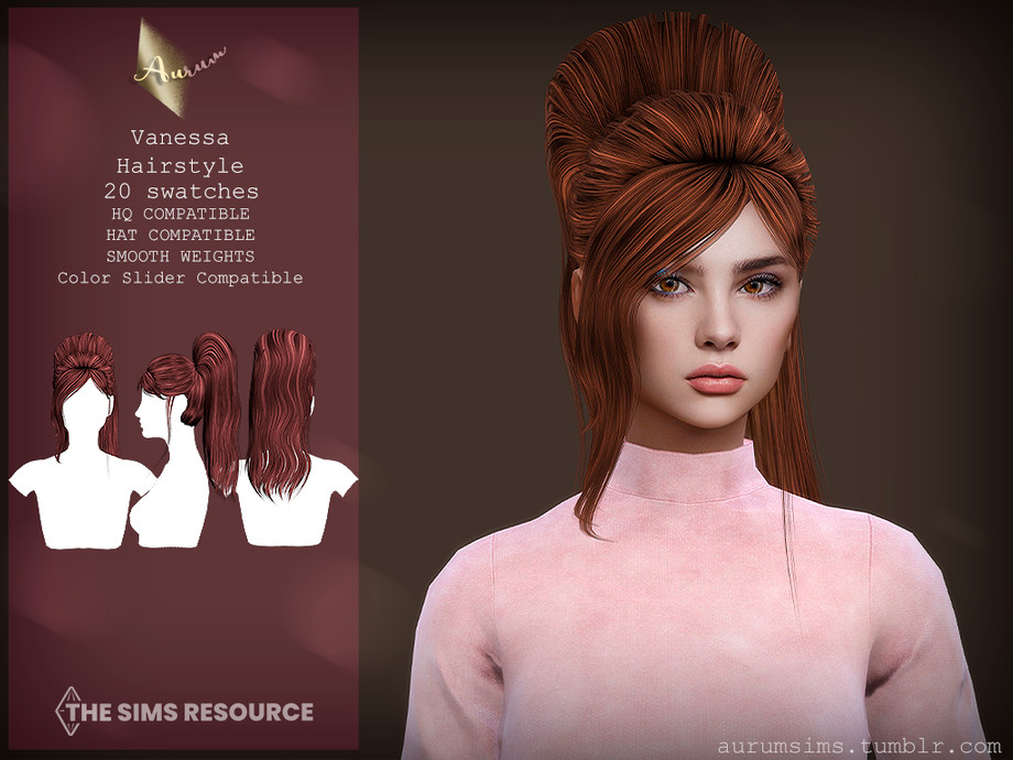 Vanessa High Ponytail Hairstyle ~ The Sims Resource - Sims 4 Hairs